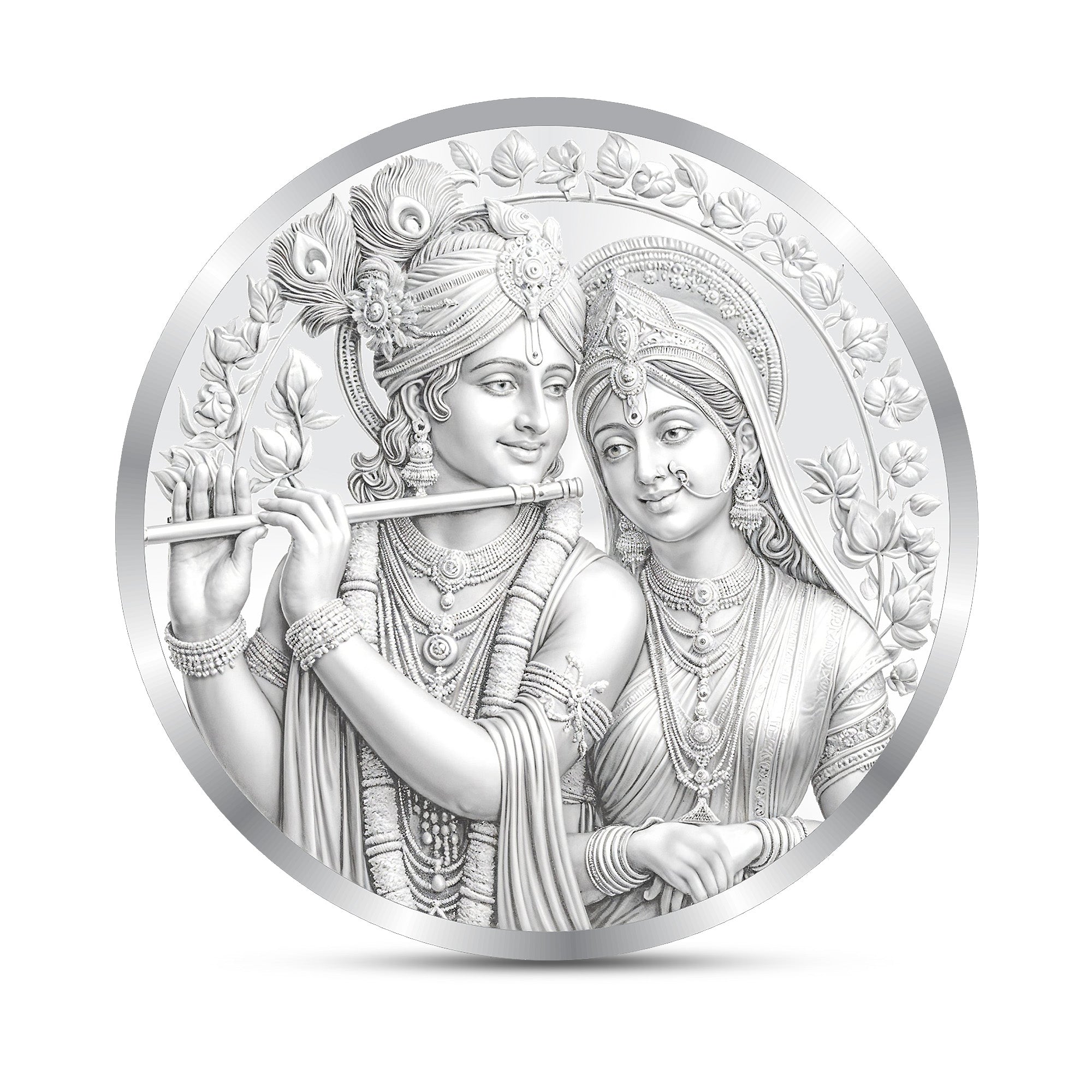 Buy BIS Hallmarked Radha Krishna 10GM 999 Pure Silver Coin – Precious ...