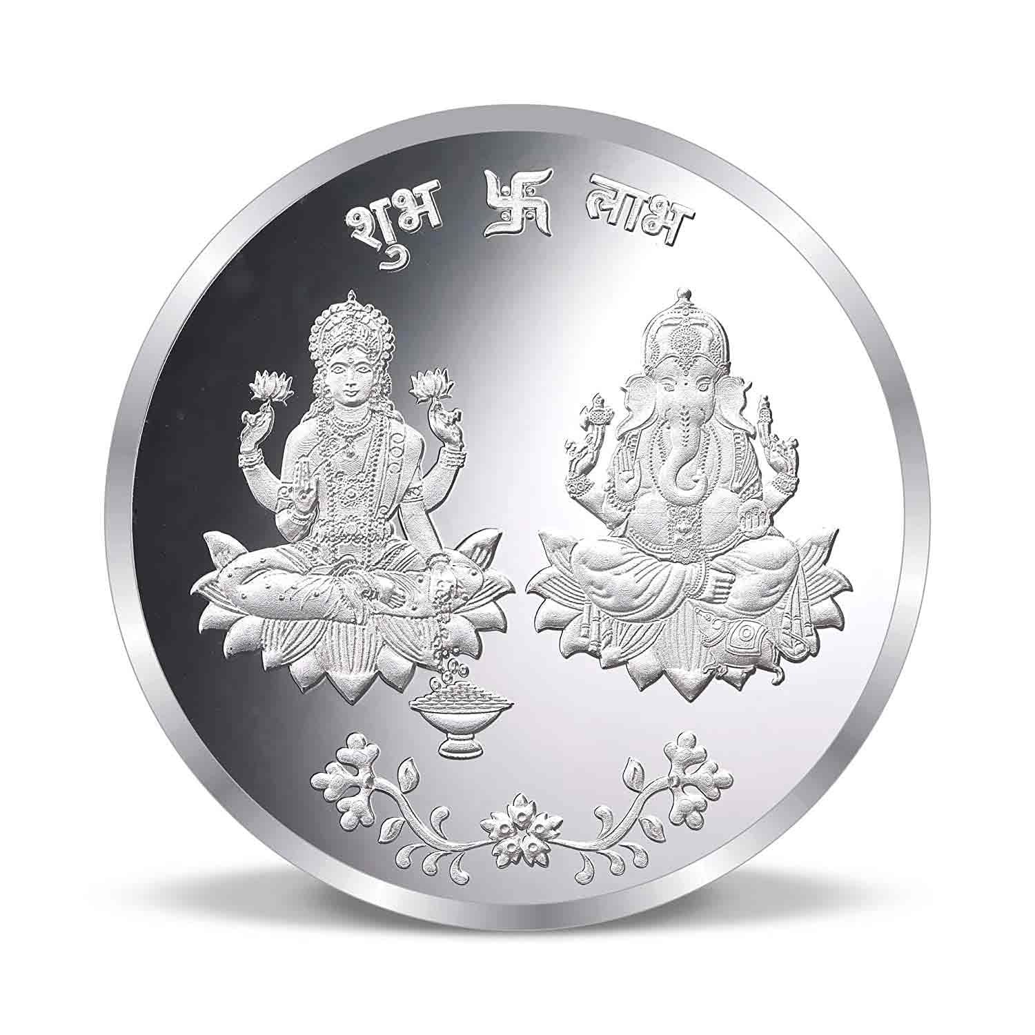 Precious Moments - Buy Shree Laxmi & Lord Ganesha 999 Pure Silver Coin ...